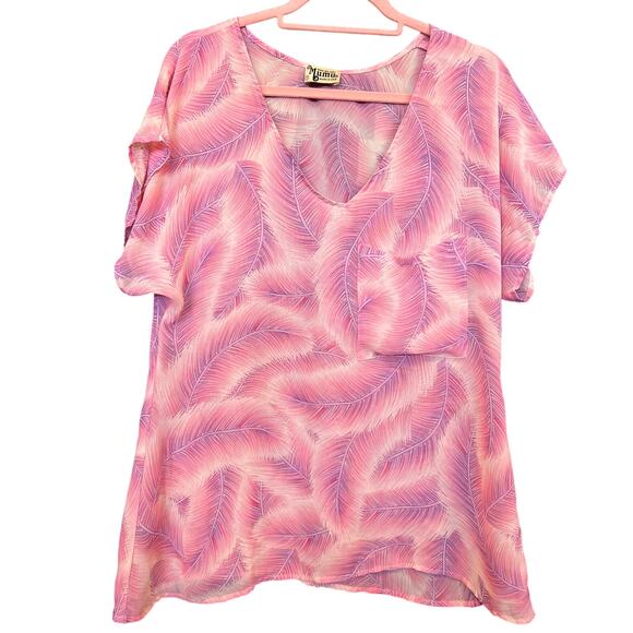 Show Me Your MuMu | Tops | Show Me Your Mumu Pink Purple Feather Vneck ...